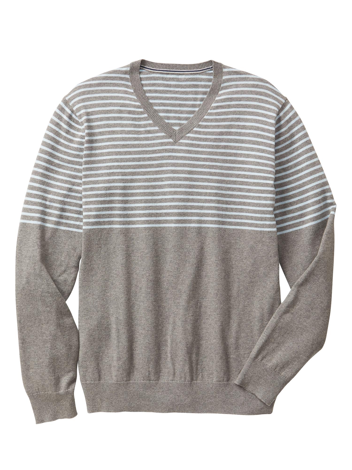 Colorblock stripe v-neck sweater | Gap Factory