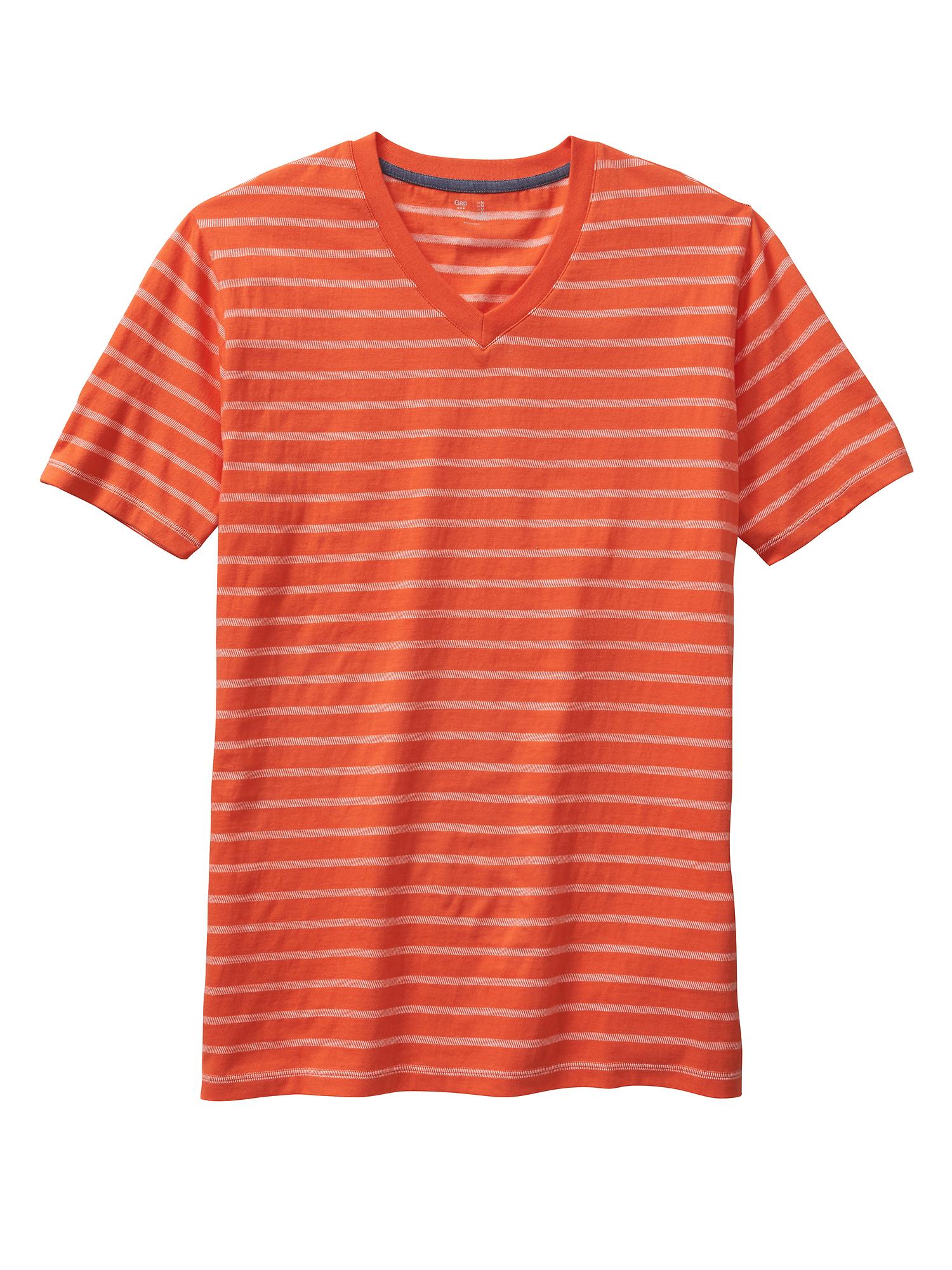 Factory jacquard stripe V-neck tee | Gap Factory
