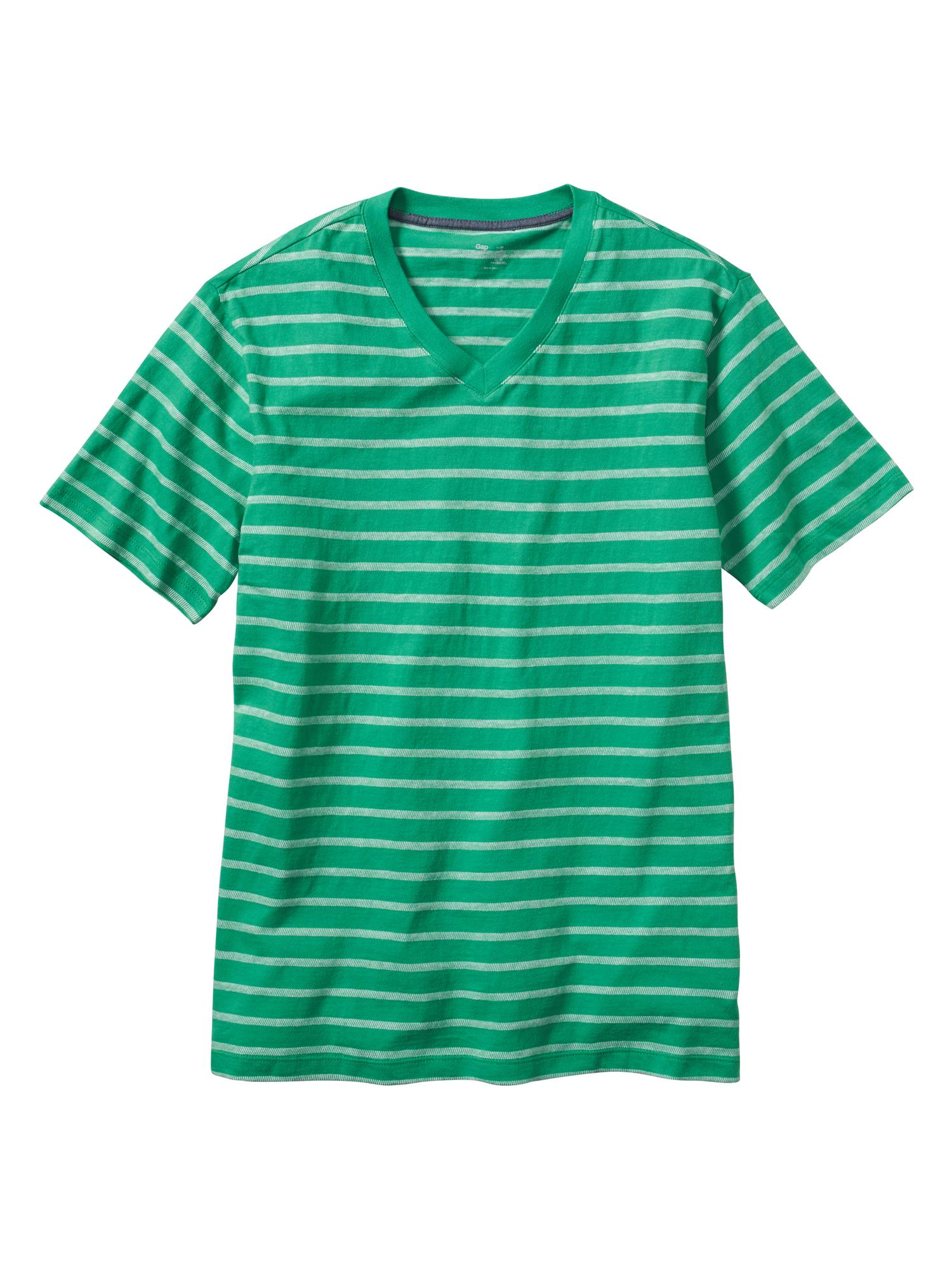 Factory jacquard stripe V-neck tee | Gap Factory