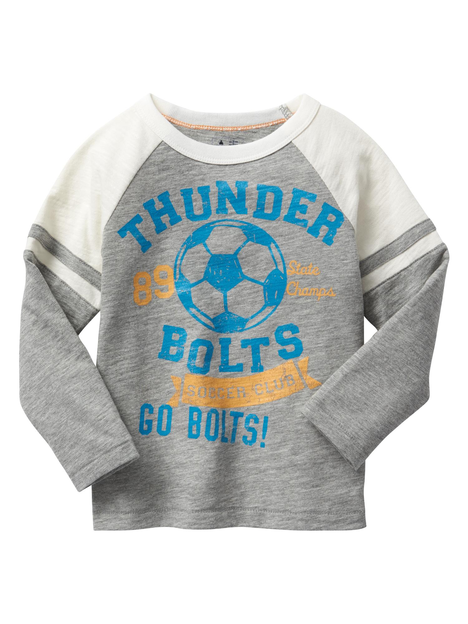 Colorblock raglan graphic tee | Gap Factory