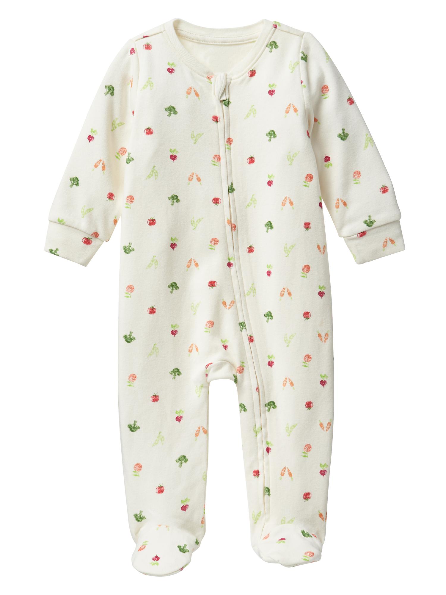 Print footed zip one-piece | Gap Factory