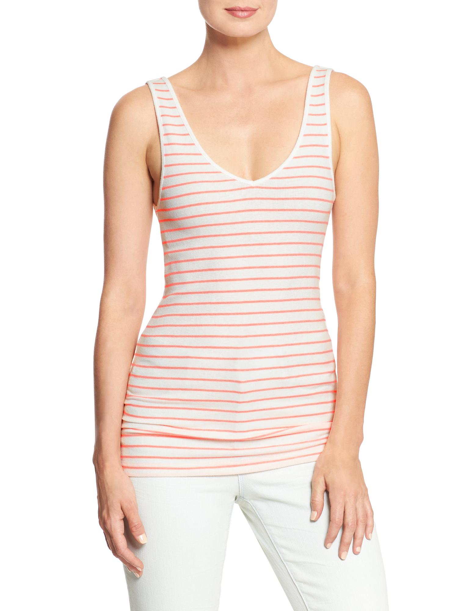 Ribbed double v-neck tank | Gap Factory
