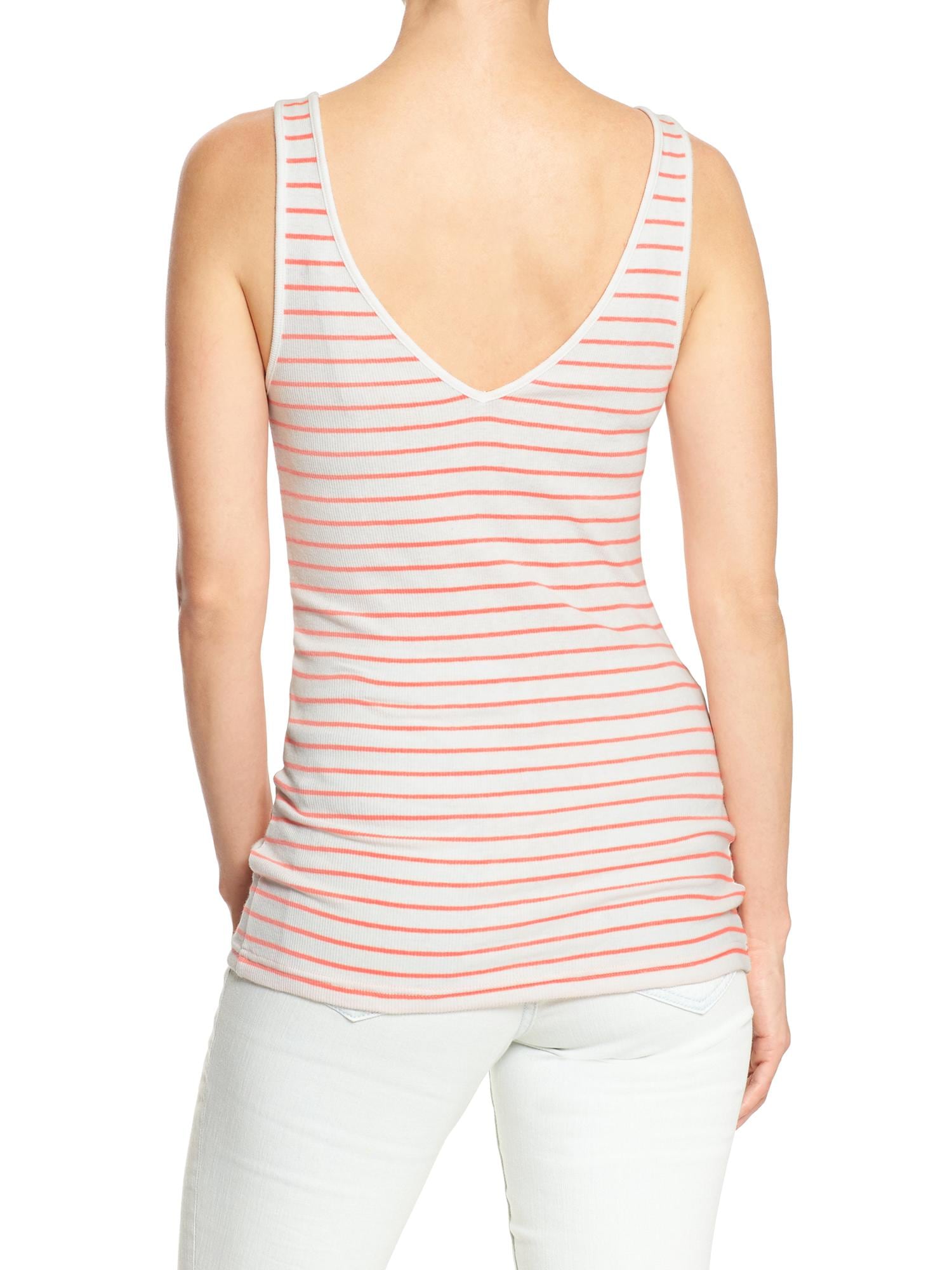 Ribbed double v-neck tank | Gap Factory