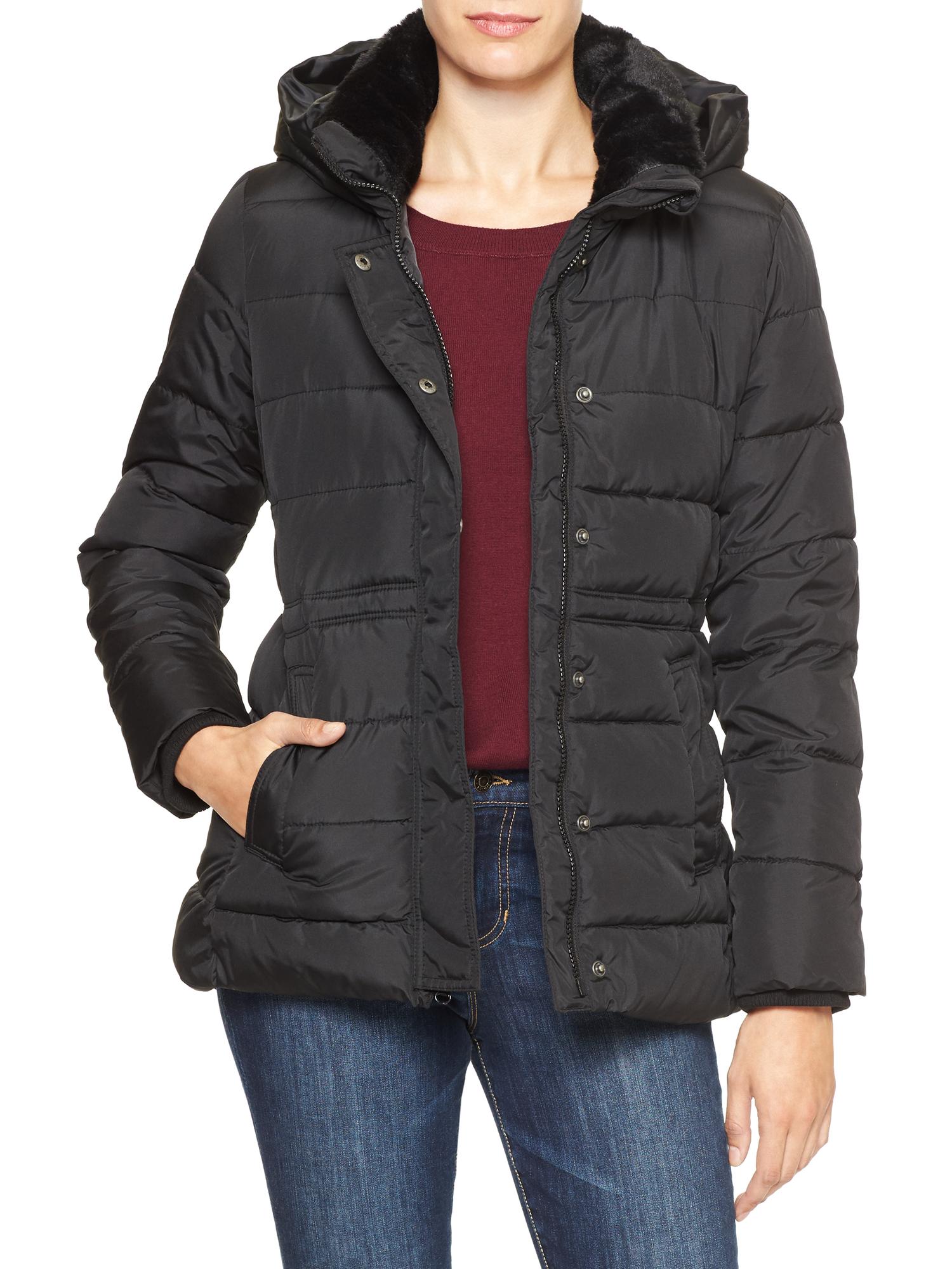 Faux fur puffer jacket | Gap Factory