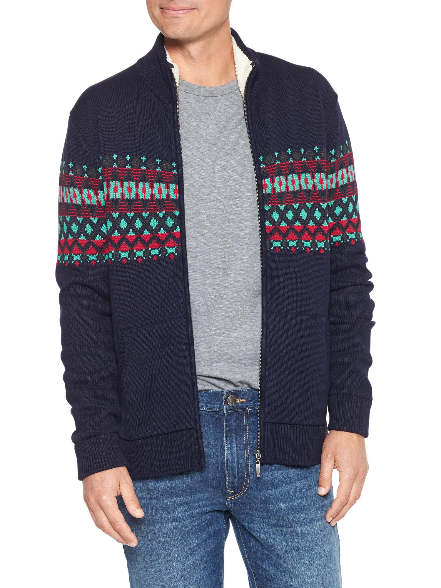 Fair isle zip cardigan | Gap Factory