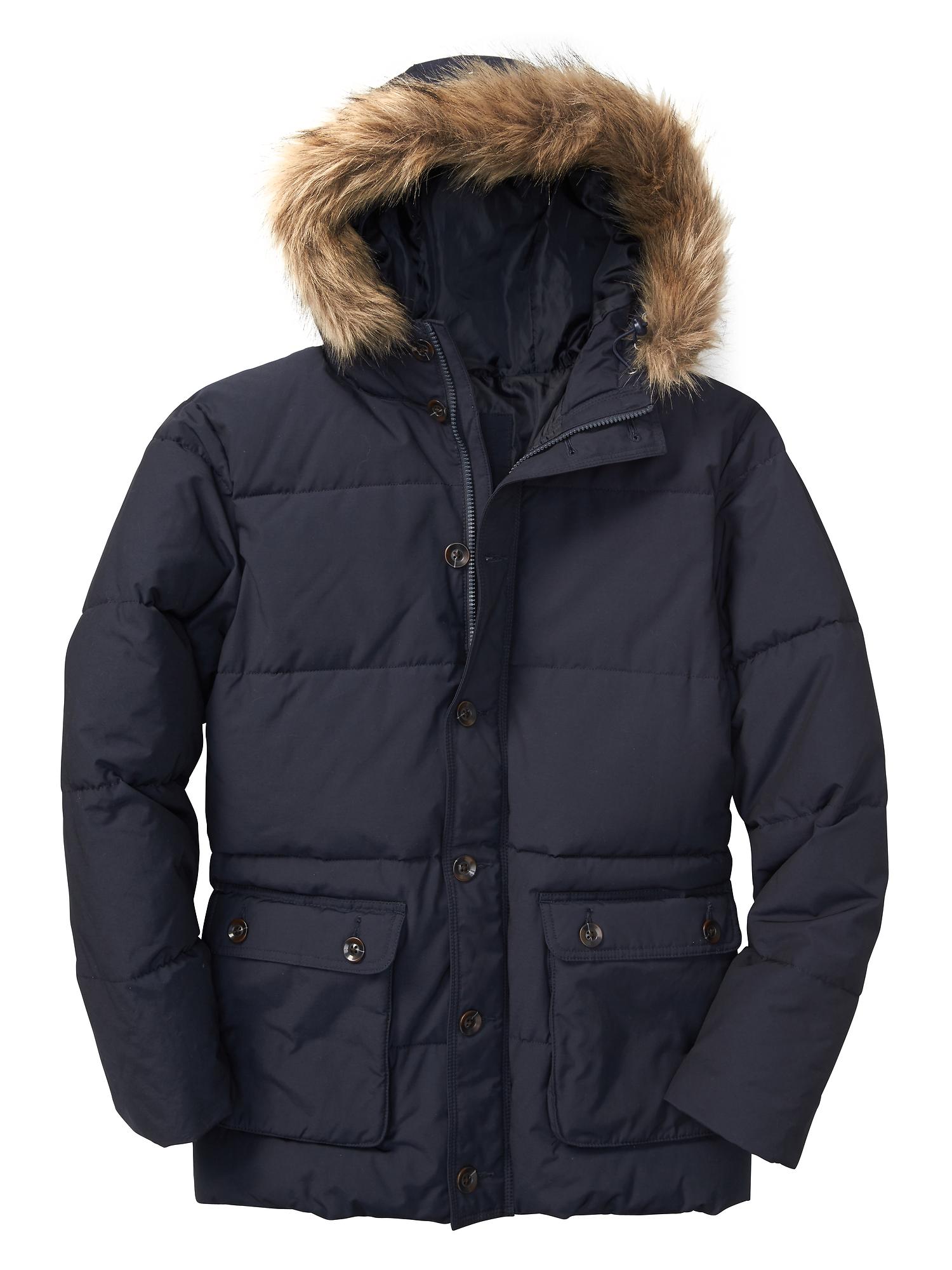 Quilted faux fur puffer jacket | Gap Factory