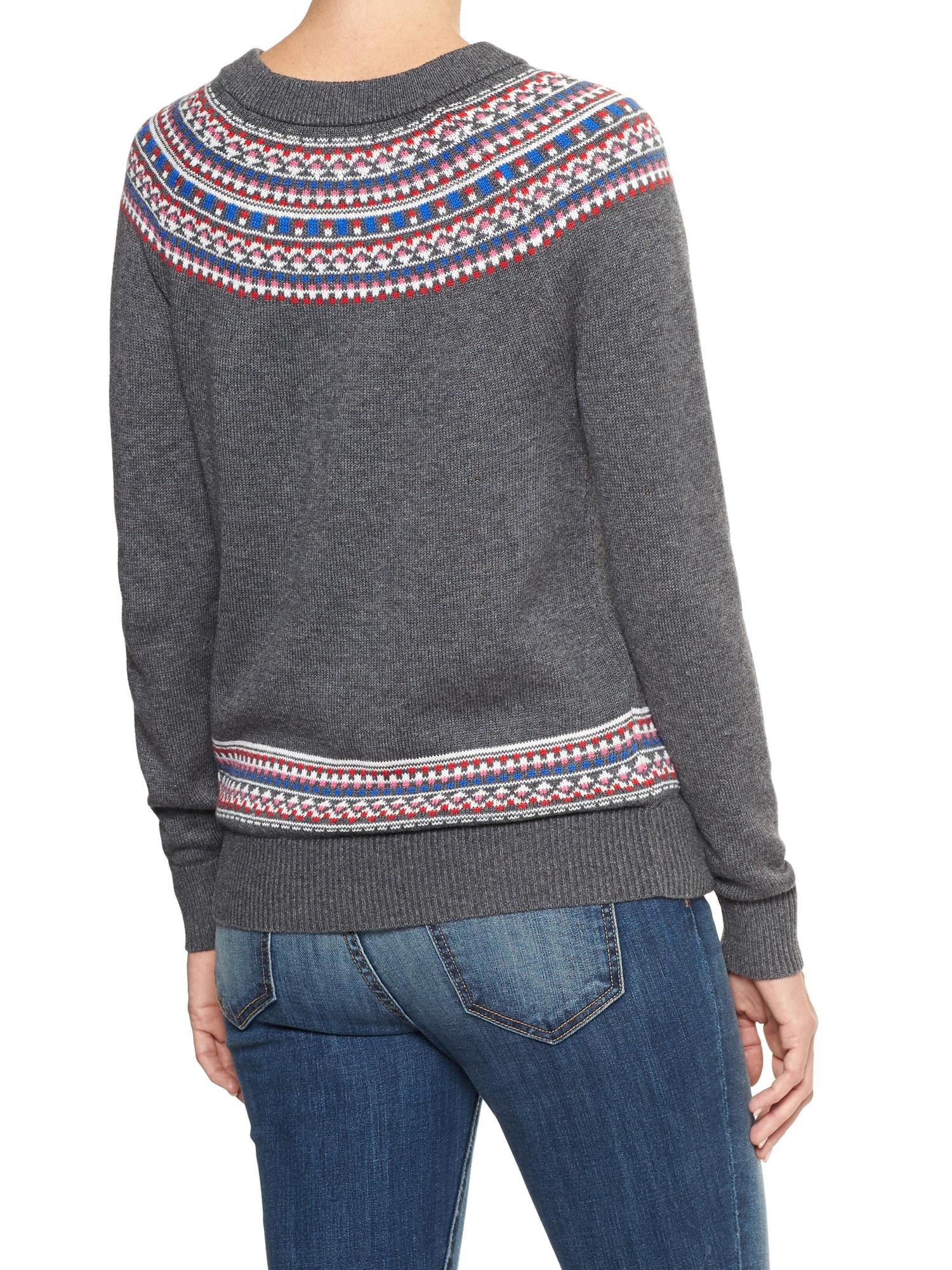 Fair isle raglan crewneck sweater | Gap Factory