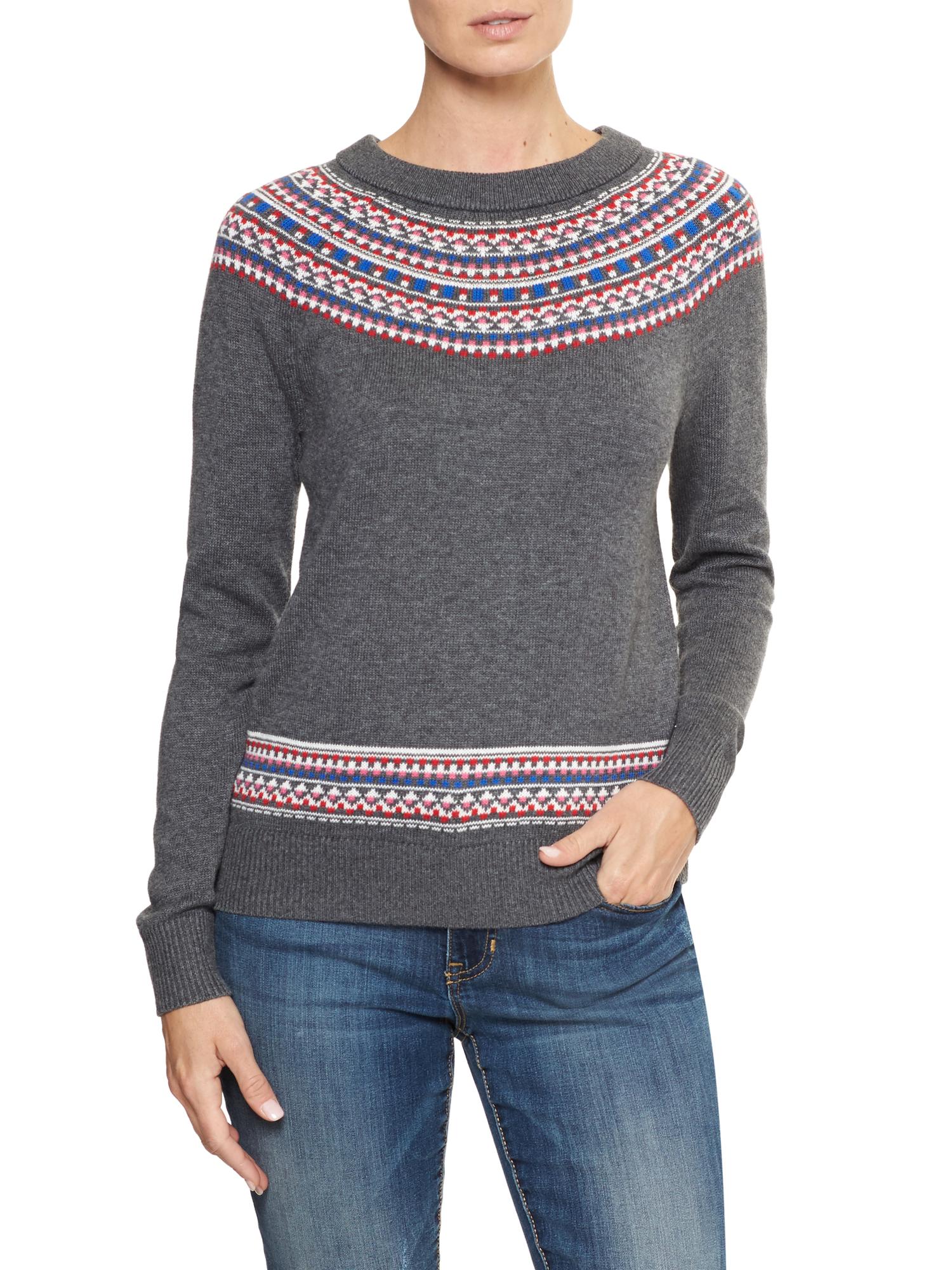 Fair isle raglan crewneck sweater | Gap Factory