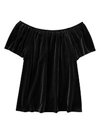 Velvet off-shoulder top | Gap Factory