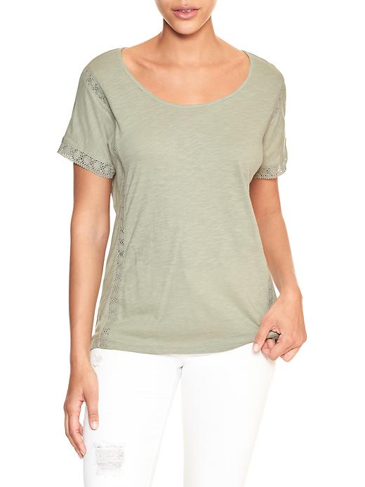 Easy crochet-trim tee | Gap Factory