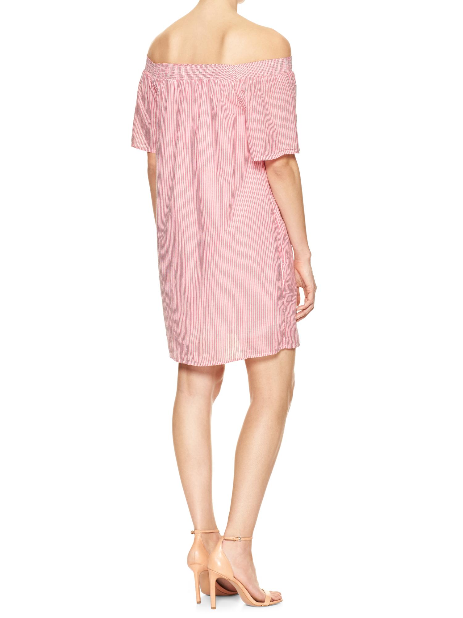Stripe off-shoulder dress | Gap Factory