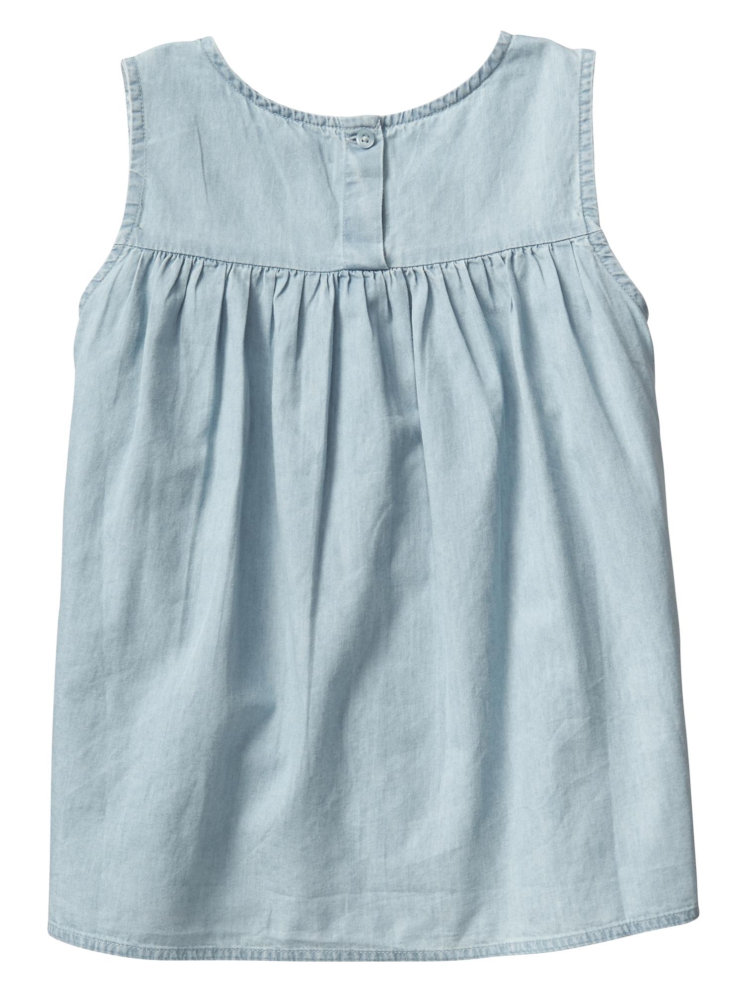 Floral embroidered chambray tank | Gap Factory