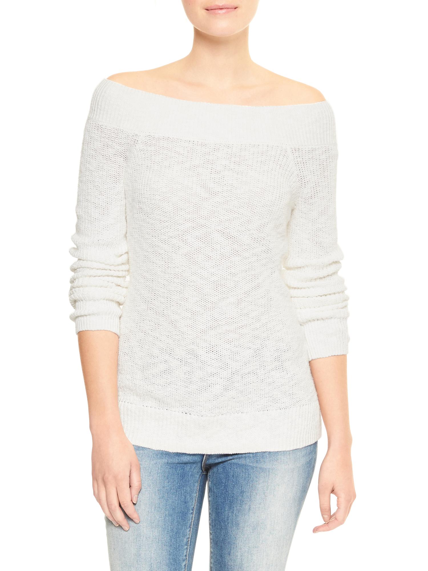 Slub off-shoulder sweater | Gap Factory