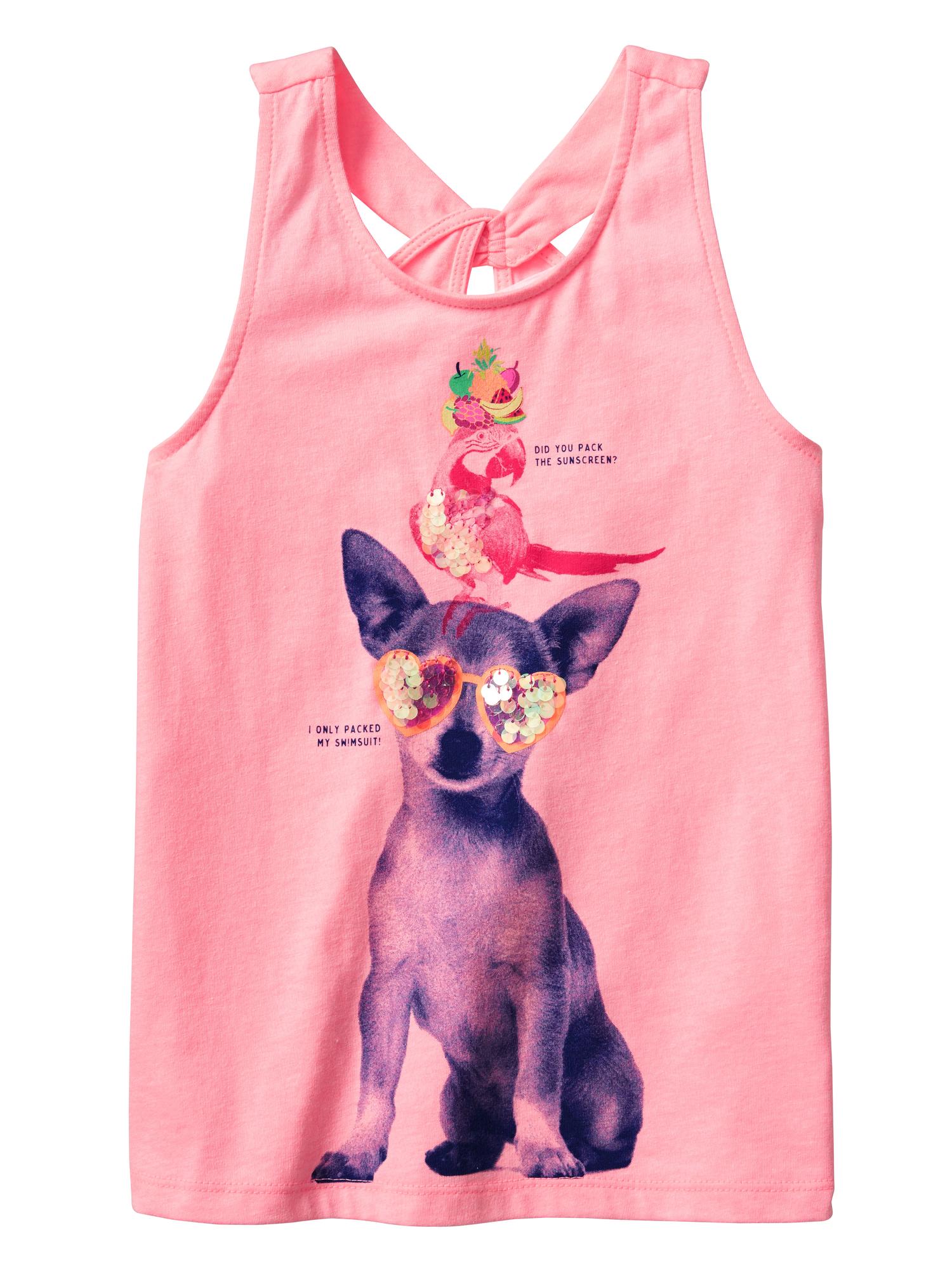 Embellished keyhole graphic tank | Gap Factory