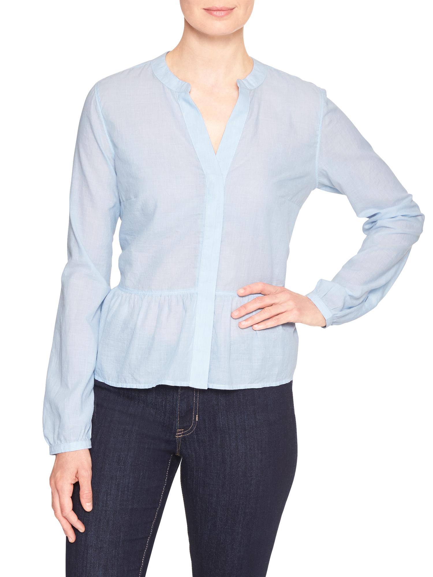 Peplum split-neck top | Gap Factory