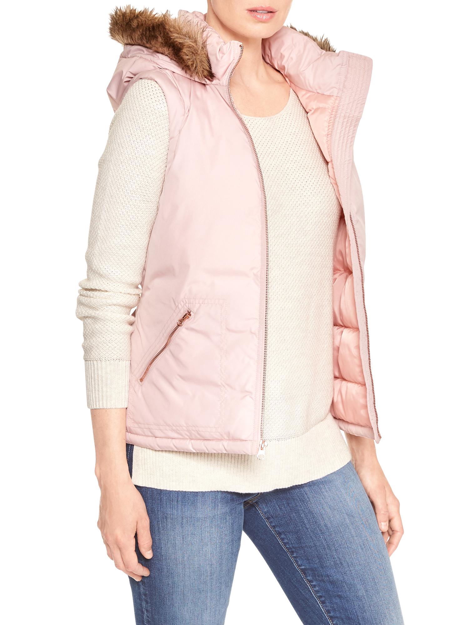 Warmest faux-fur hooded vest | Gap Factory