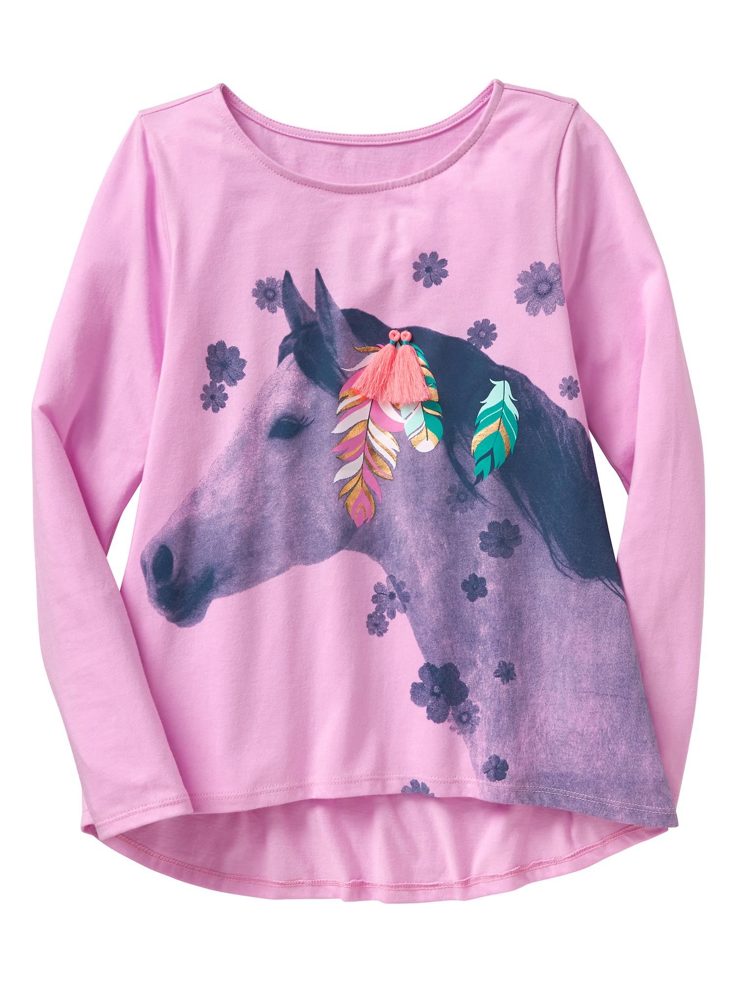 Embellished long-sleeve graphic tee | Gap Factory