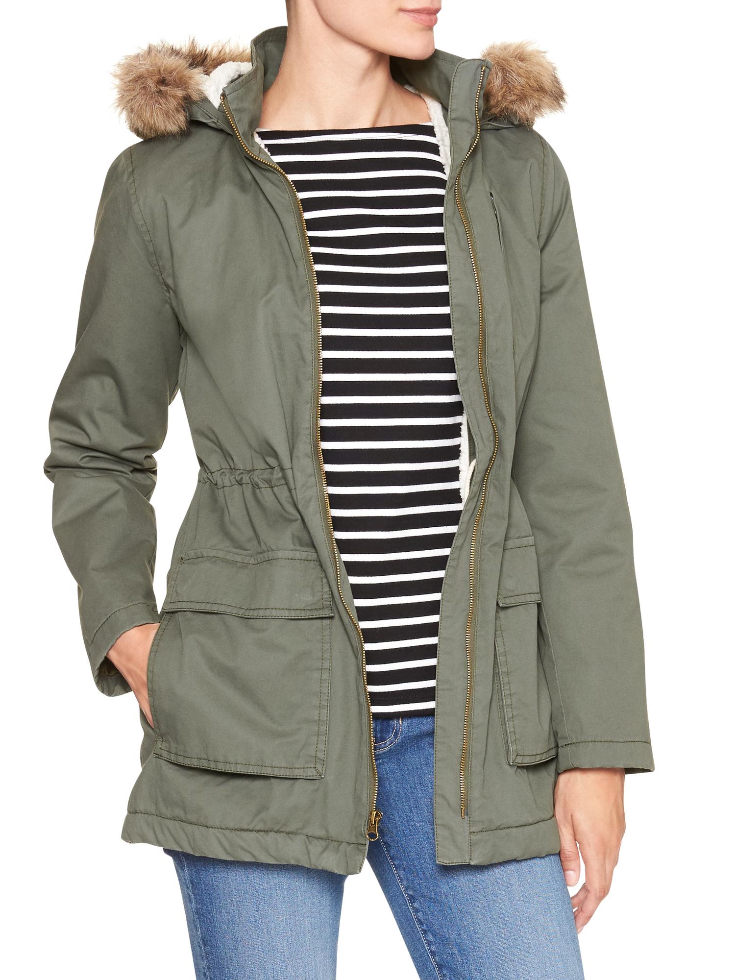 Sherpa-lined parka jacket | Gap Factory