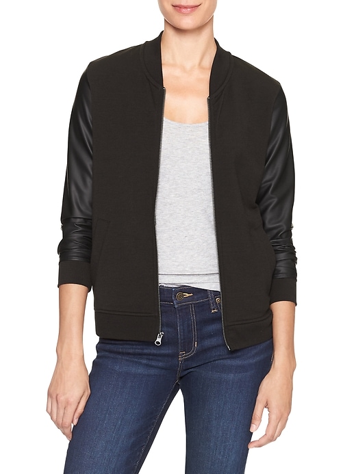 Leather-sleeve jacket | Gap Factory
