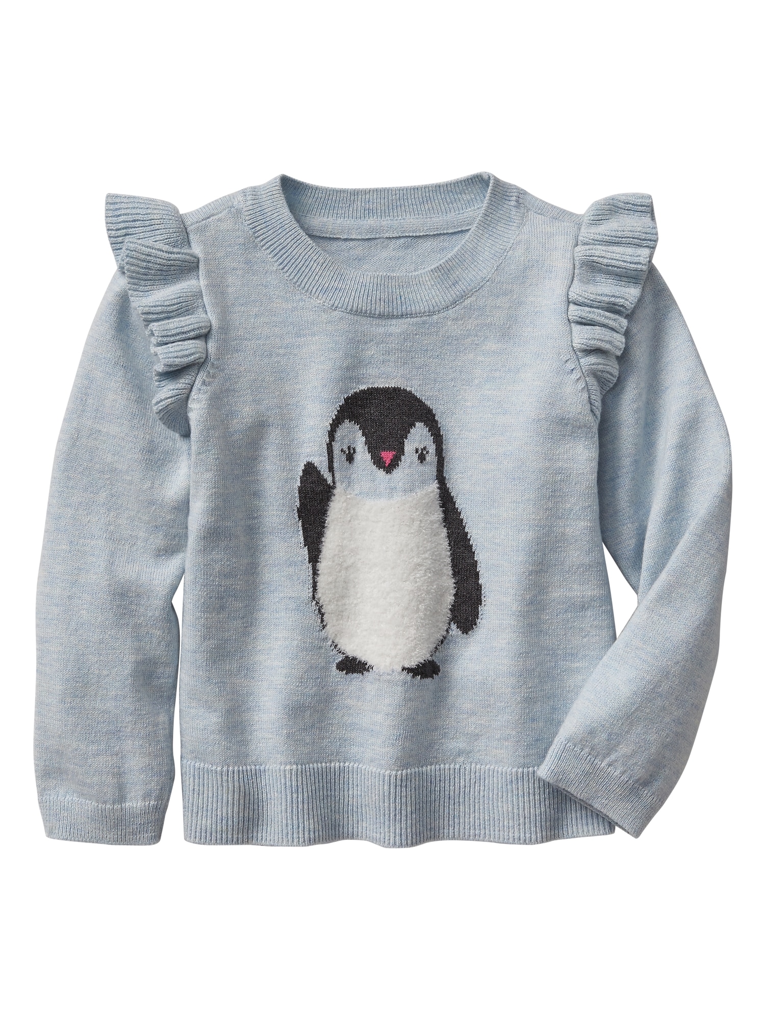 Intarsia penguin ruffle sweater | Gap Factory