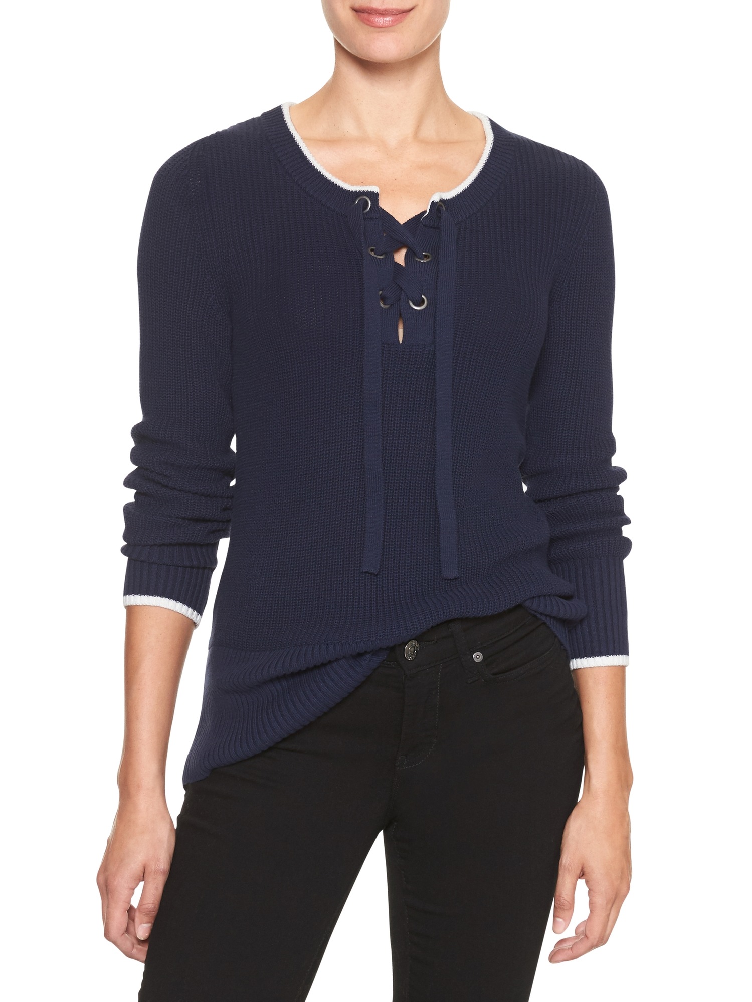 Lace-up sweater | Gap Factory
