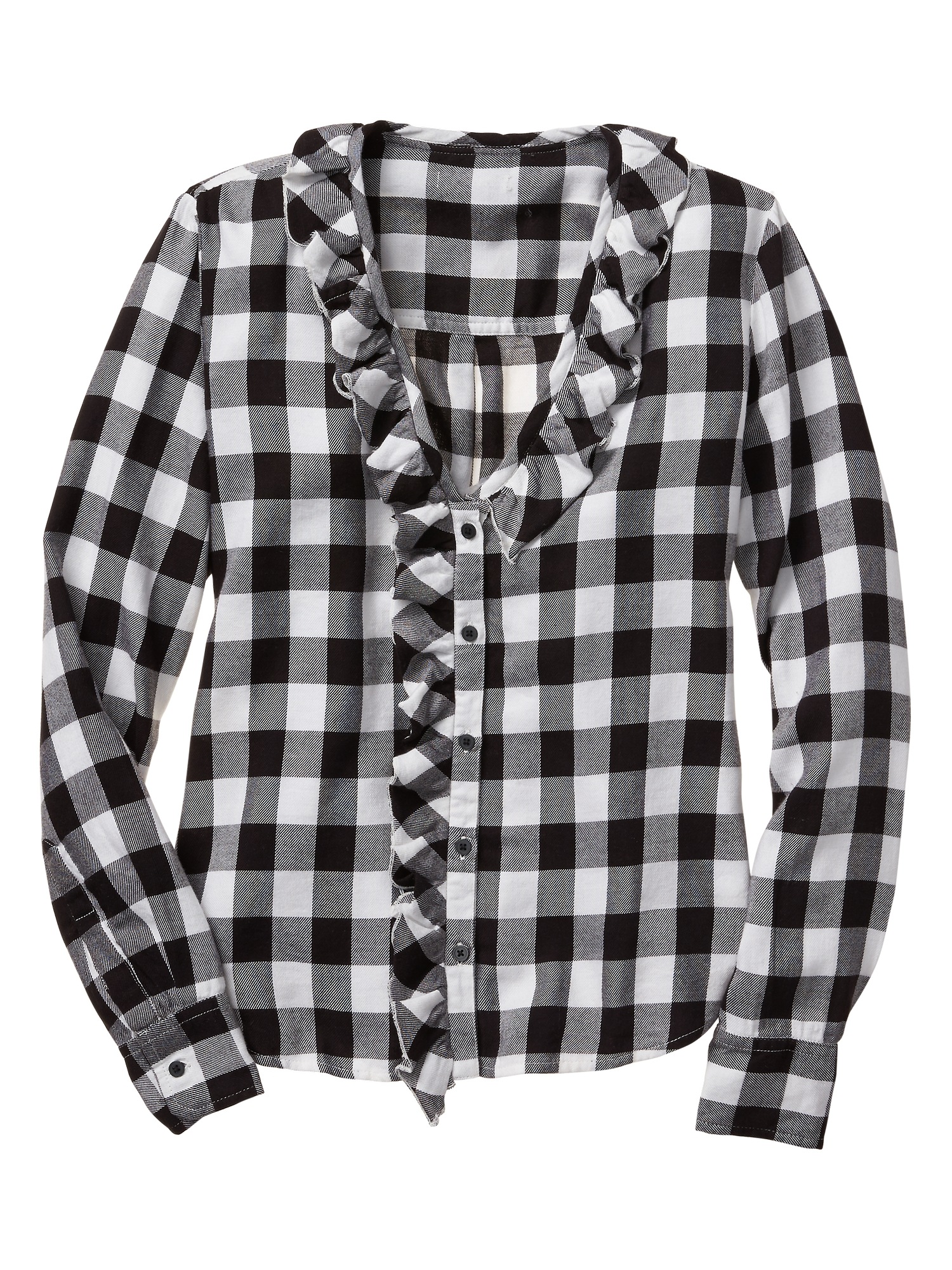 Double ruffle plaid shirt | Gap Factory