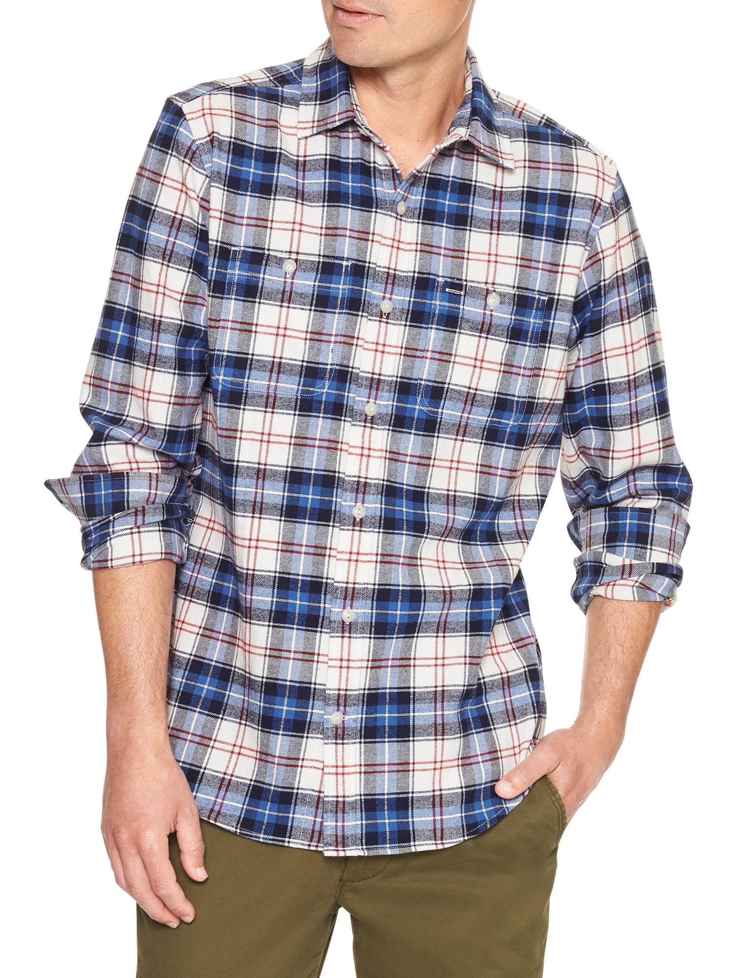 Print two-pocket flannel shirt | Gap Factory