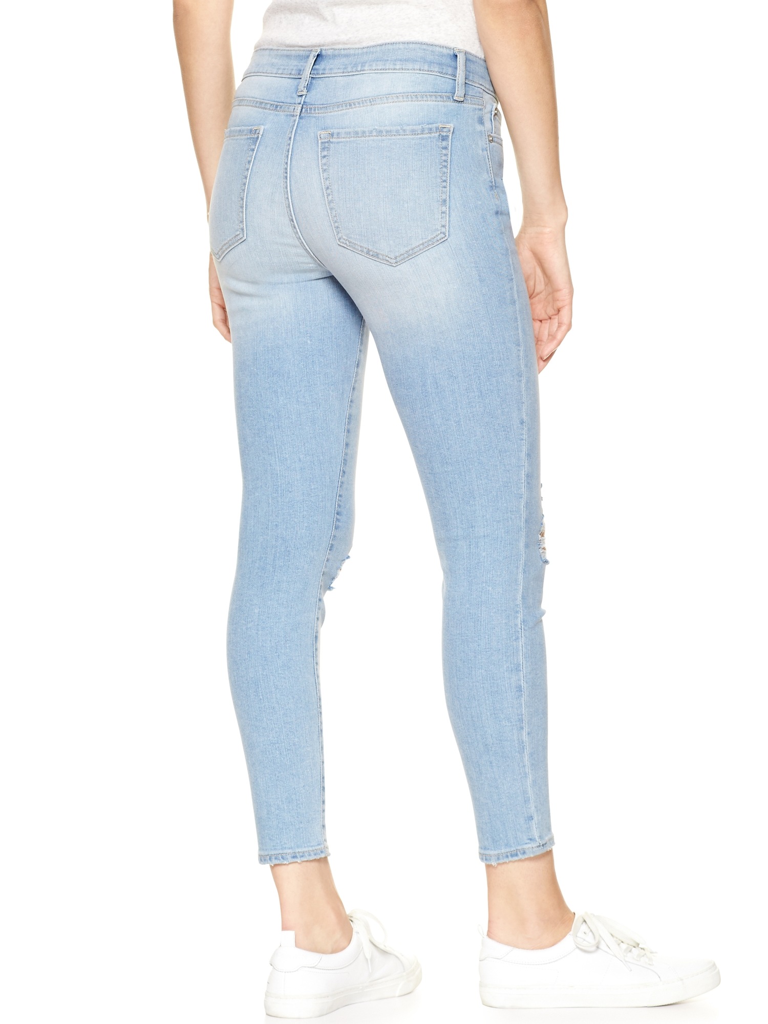Mid Rise Destructed Jeggings Skimmer | Gap Factory