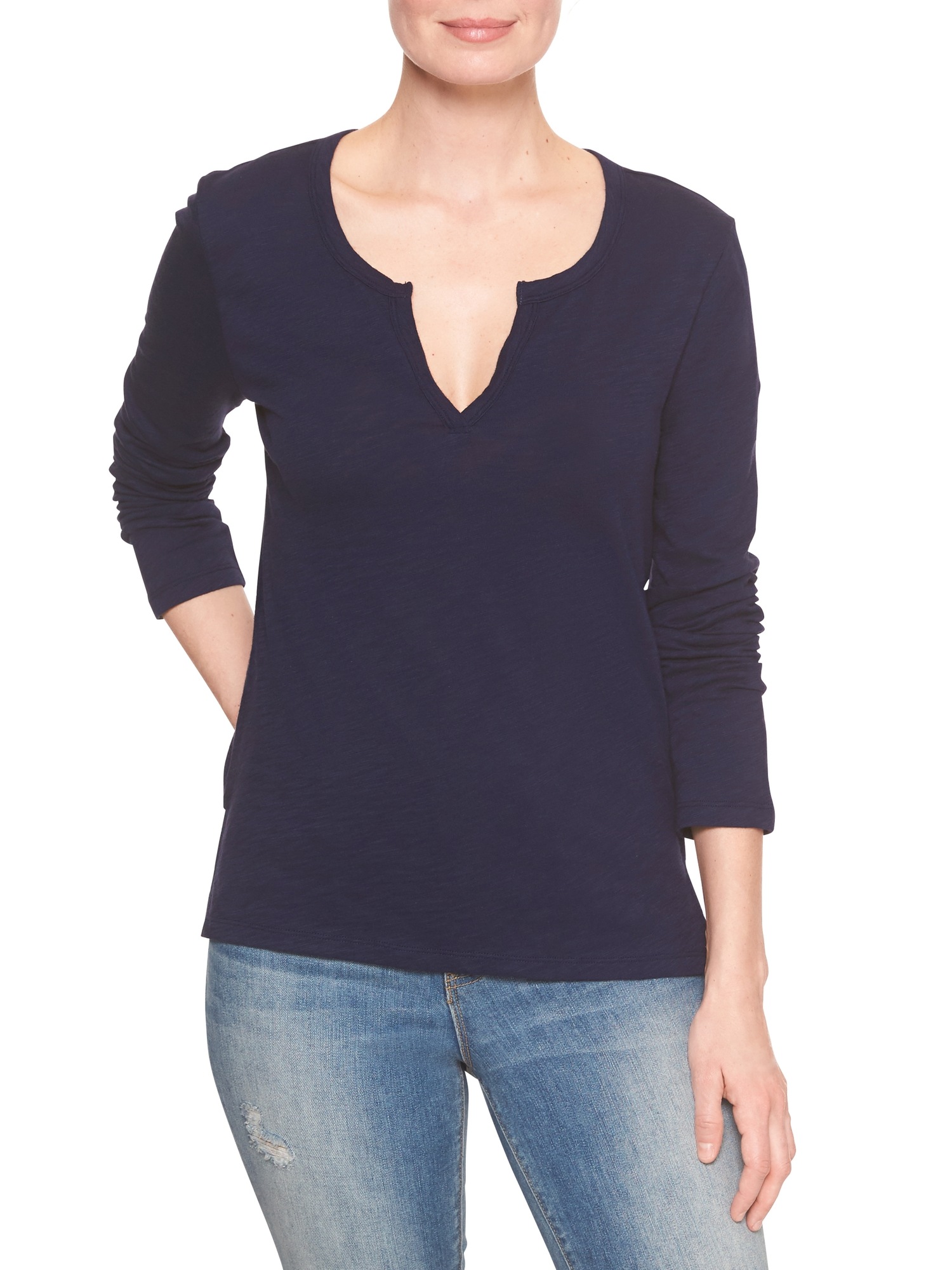 Easy Split-Neck Henley | Gap Factory