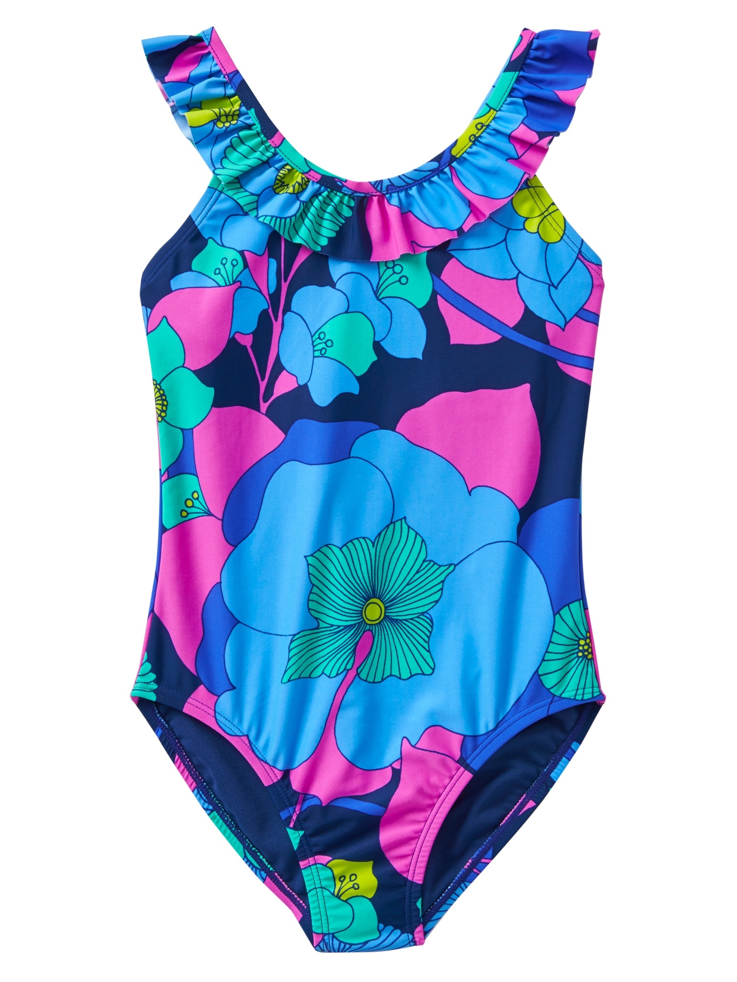 Print Ruffle Swim One-Piece | Gap Factory