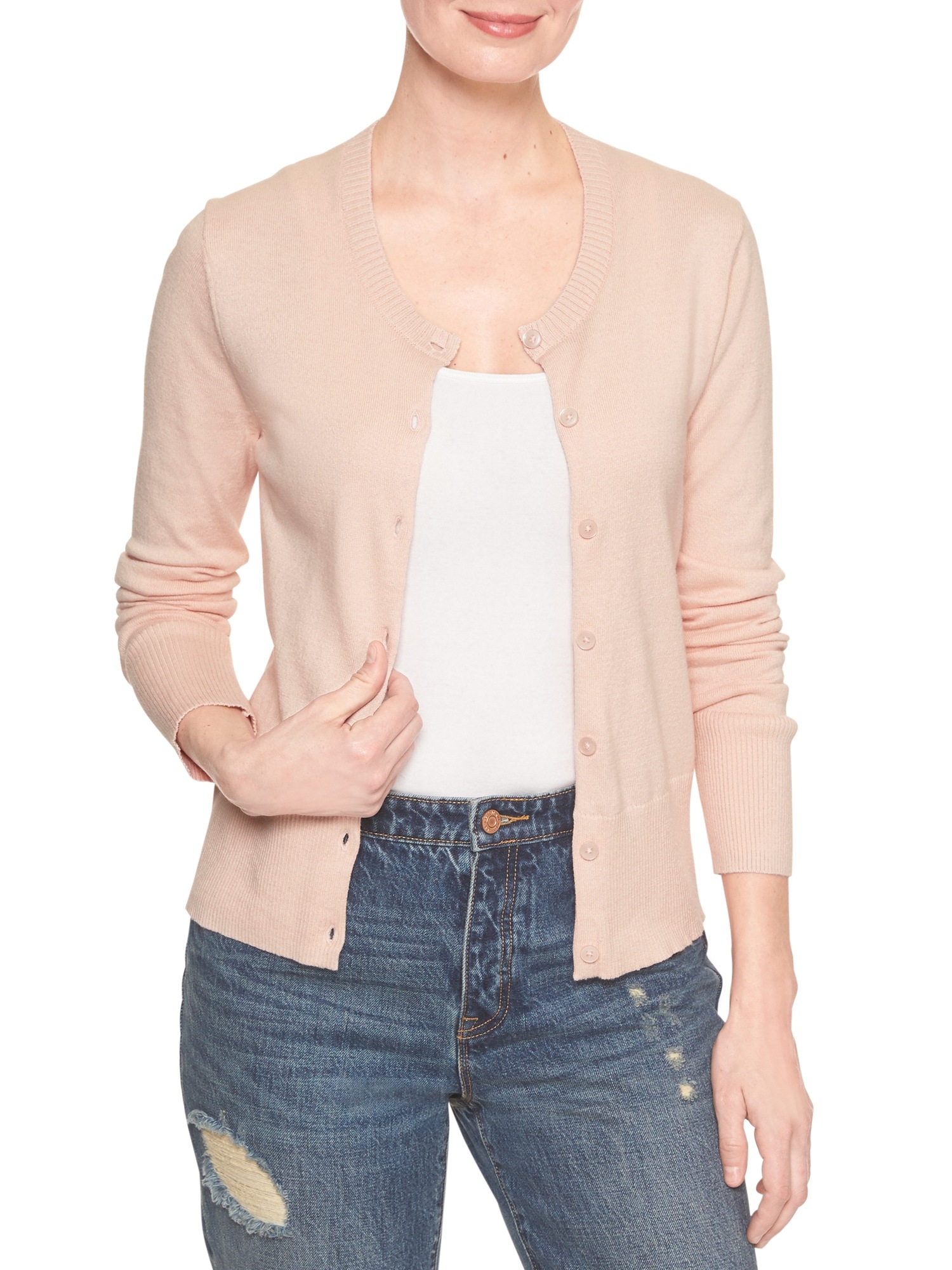 Crewneck button cardigan | Gap Factory