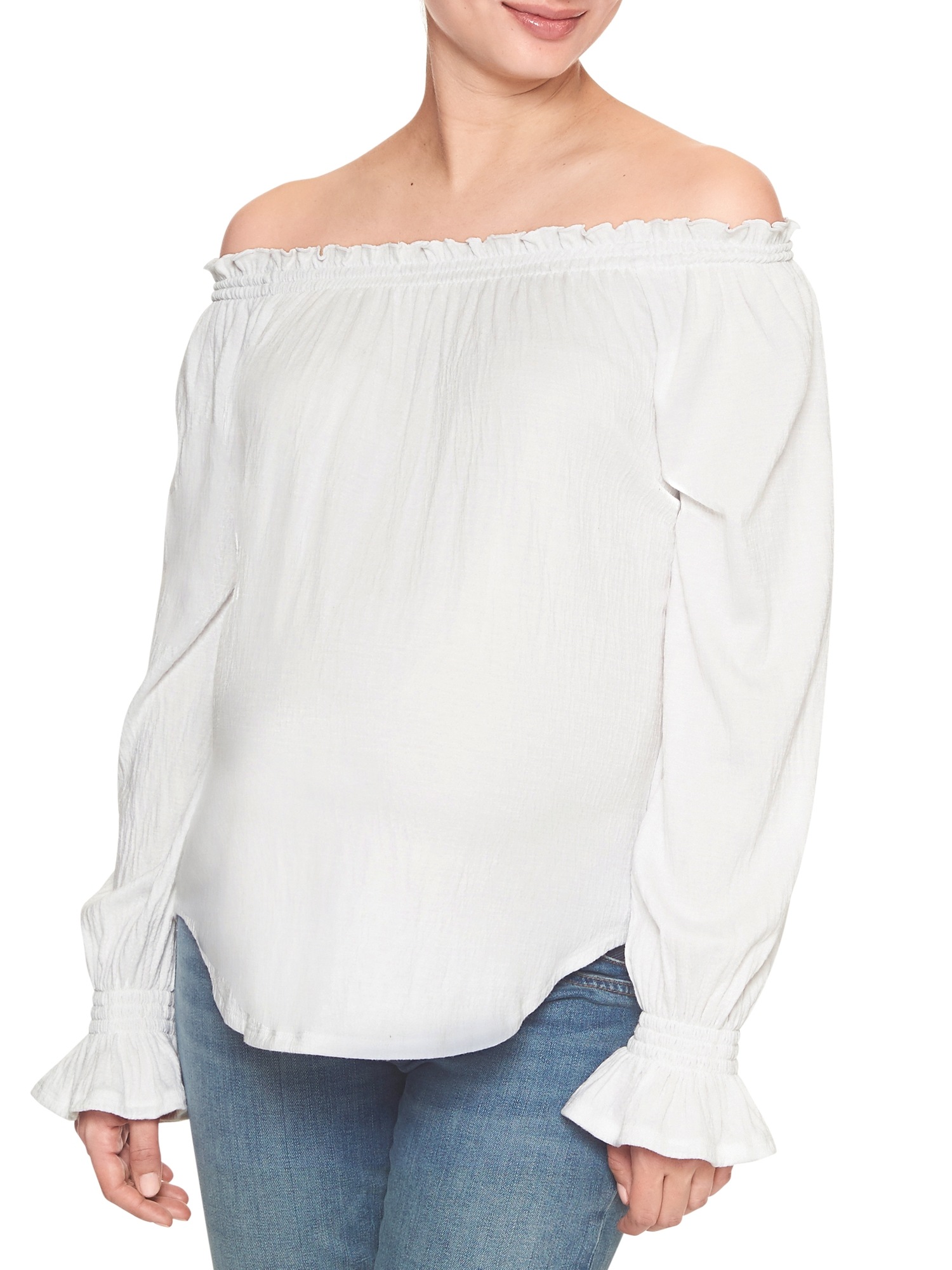 Maternity Long Sleeve Off-The-Shoulder Top | Gap Factory