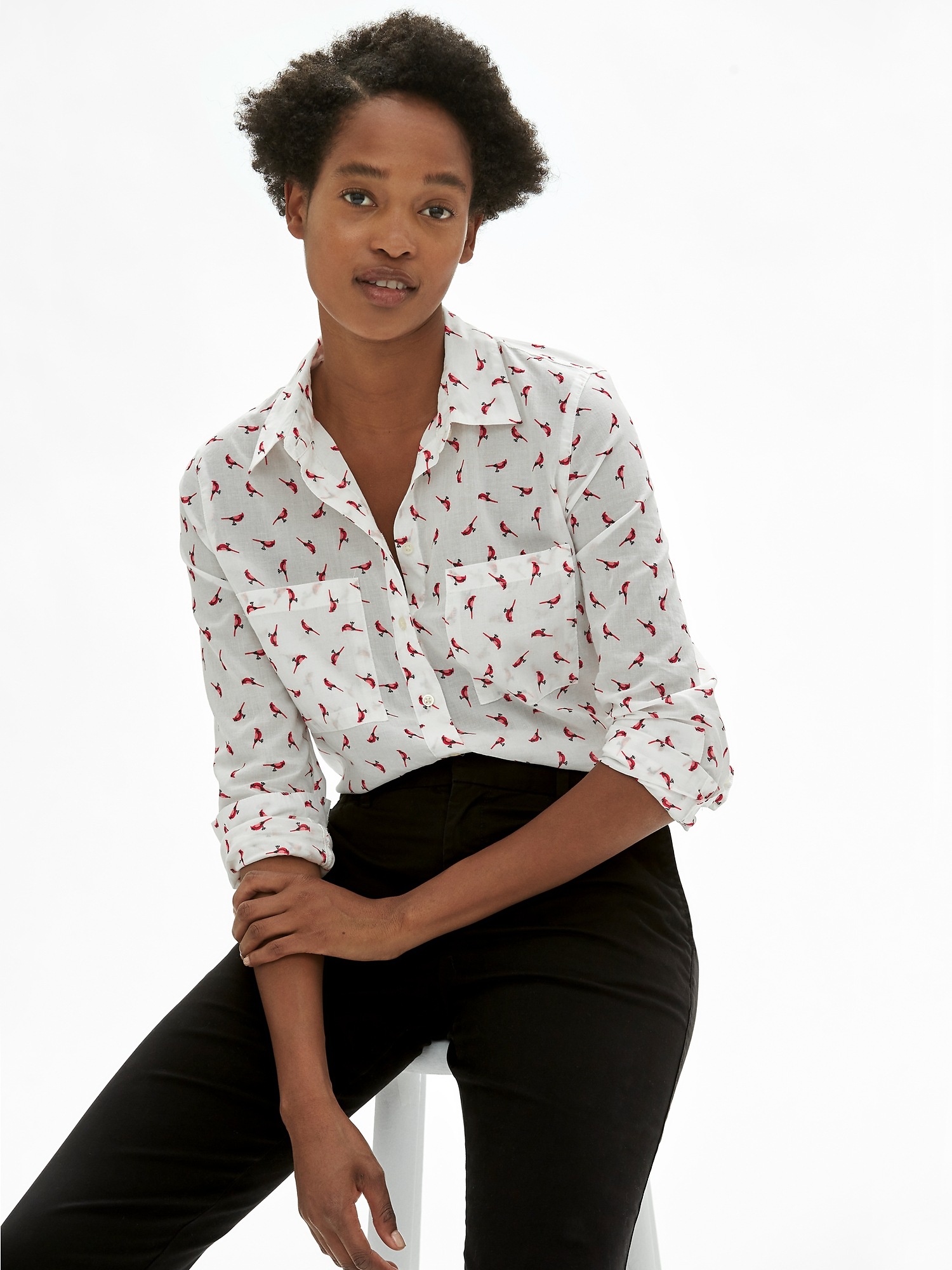 Print Utility Boyfriend Shirt | Gap Factory