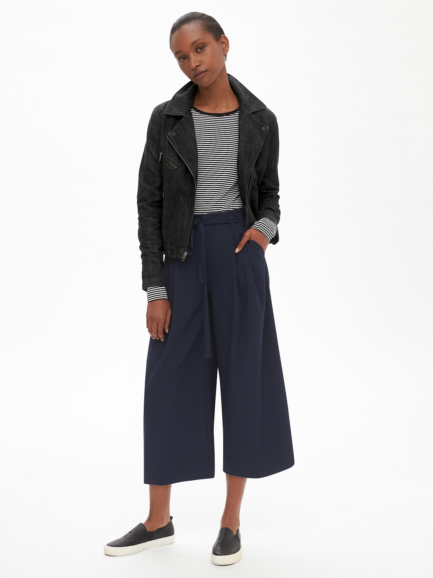 Belted Crop Wide-Leg Pants | Gap Factory