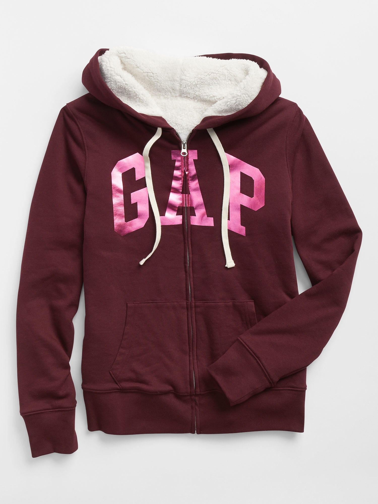 Metallic Gap Logo Sherpa-Lined Hoodie | Gap Factory