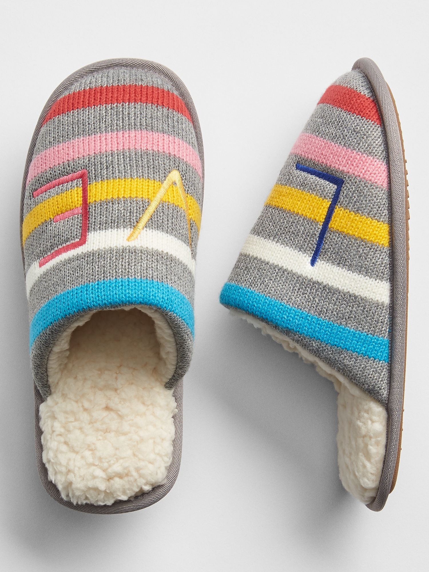 Stripe Sherpa Slippers | Gap Factory