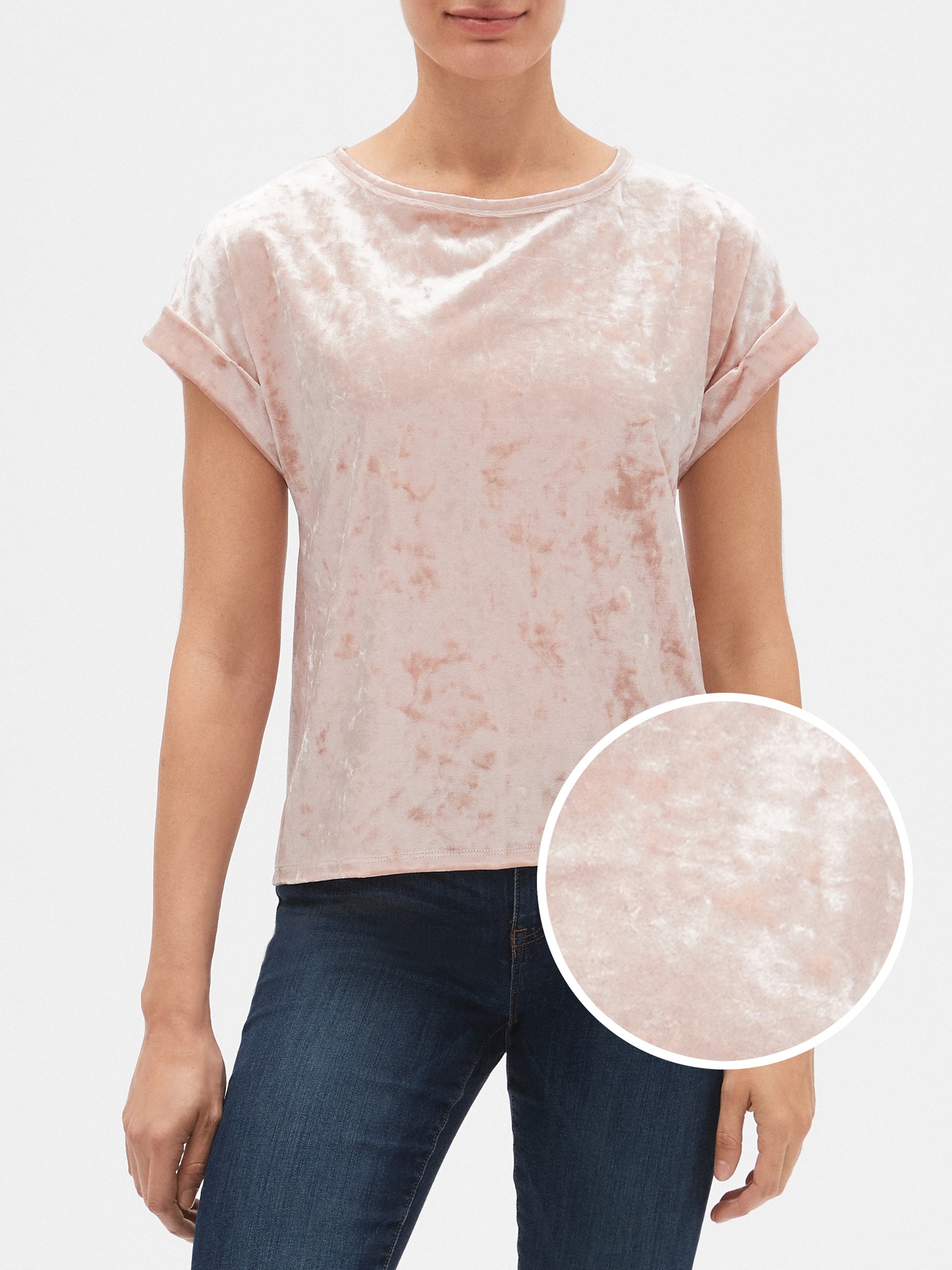 Velvet Short Sleeve Top | Gap Factory