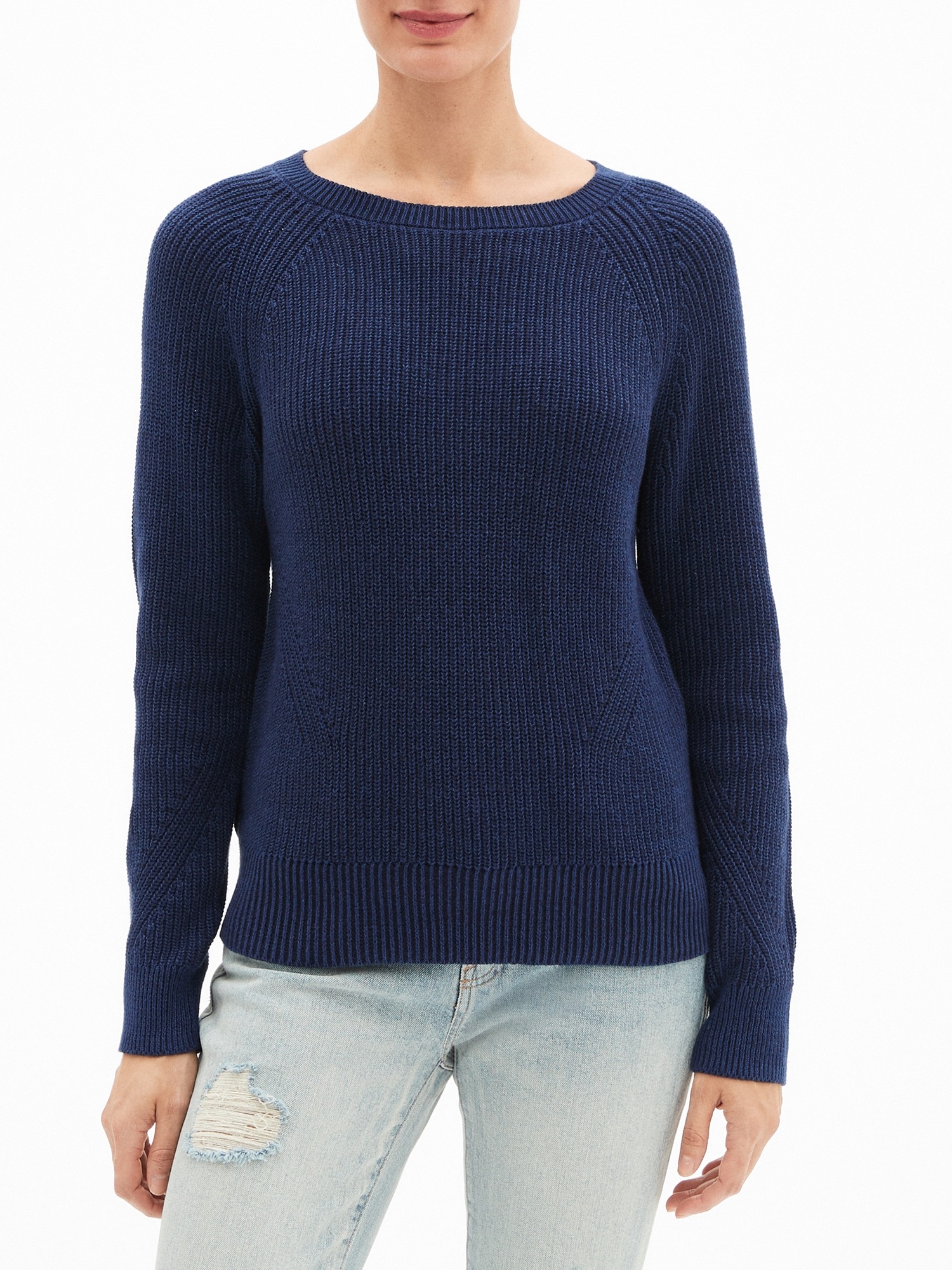 Ribbed Raglan Crewneck Pullover Sweater | Gap Factory