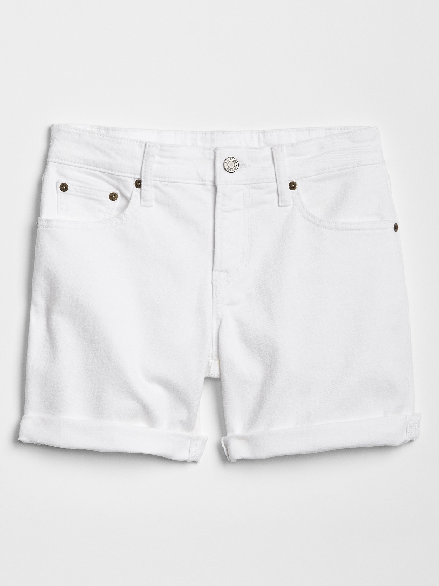 Mid Rise 5" Denim Shorts with Rolled Hem | Gap Factory