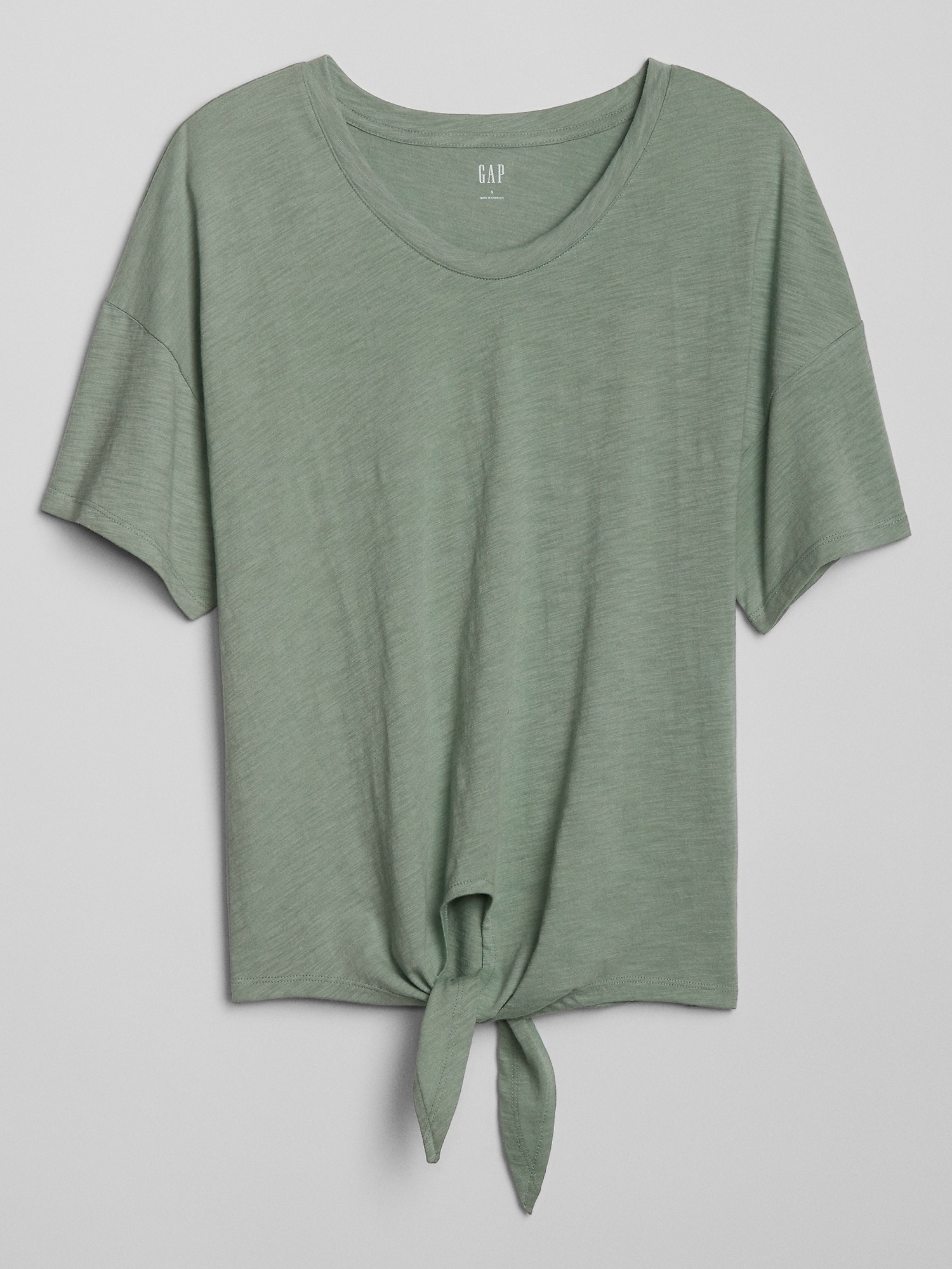 Easy Tie-Front T-Shirt in Slub | Gap Factory