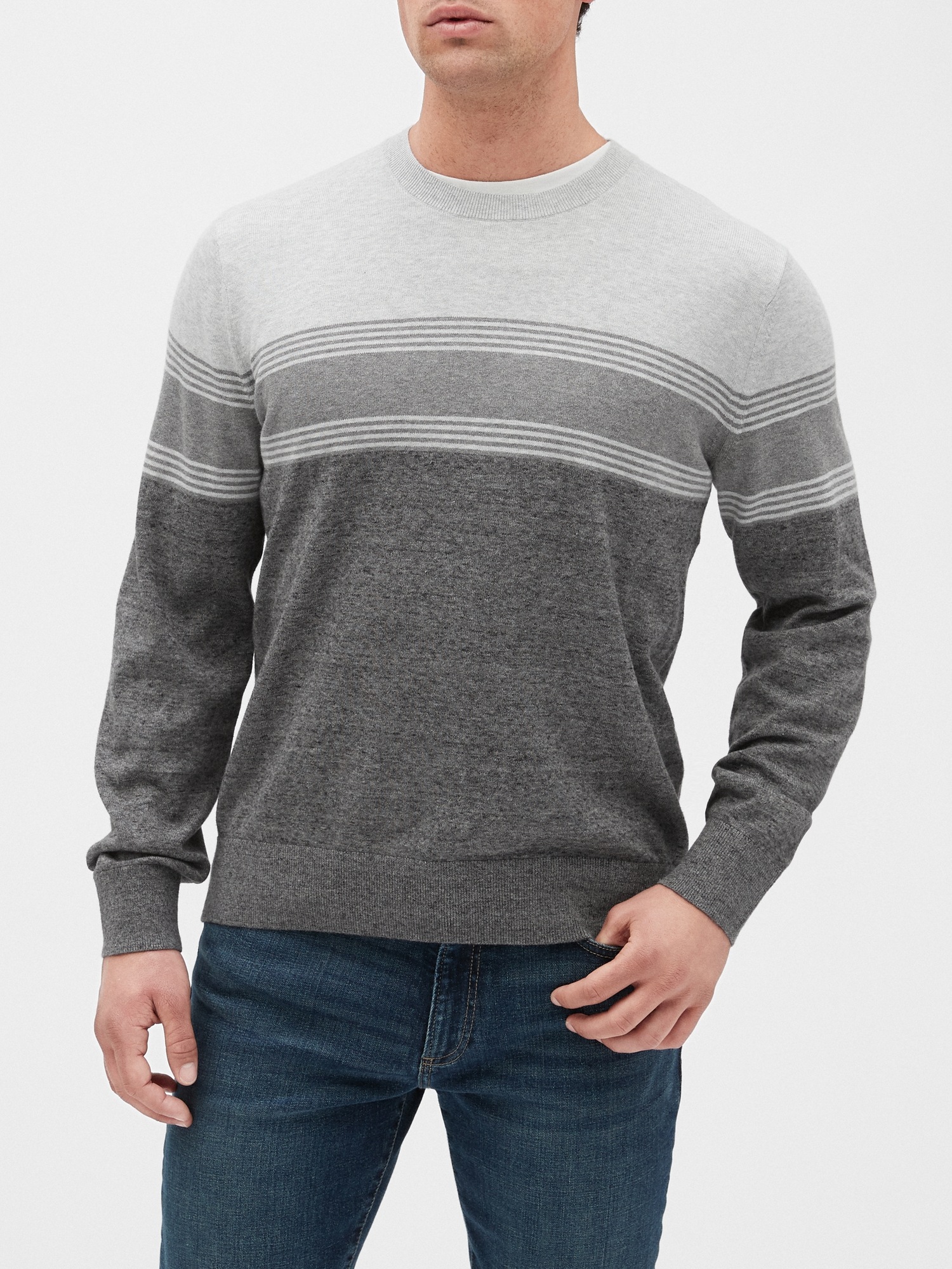 Colorblock Stripe Crewneck Sweater | Gap Factory