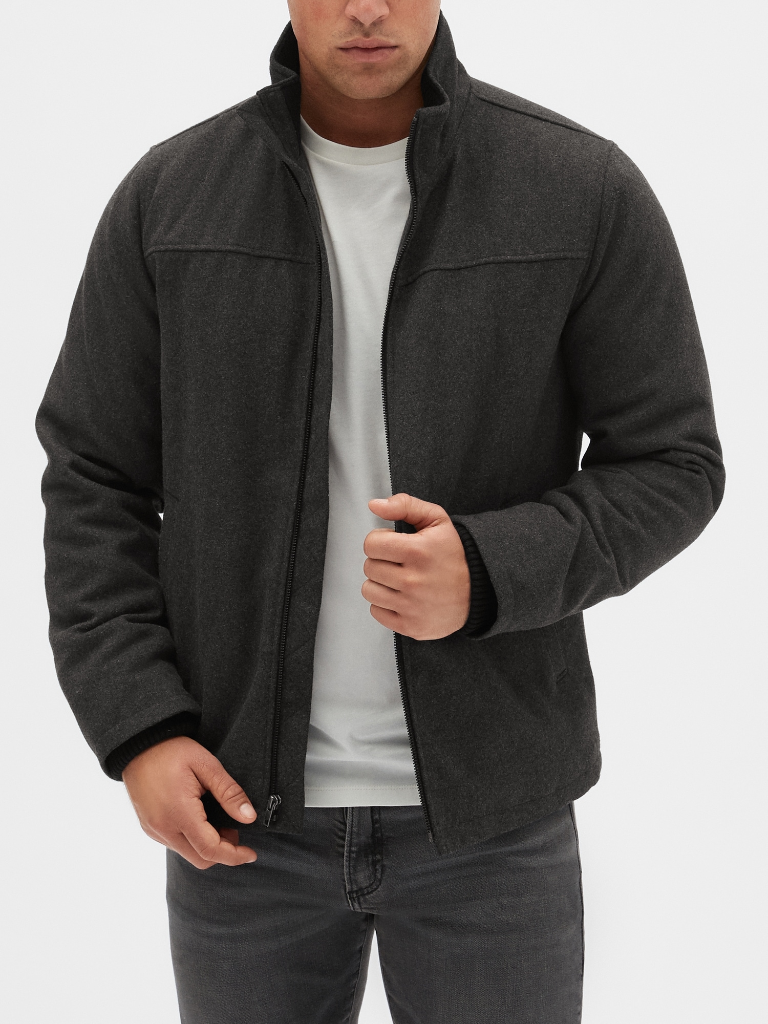 Wool-Blend Zip Jacket | Gap Factory