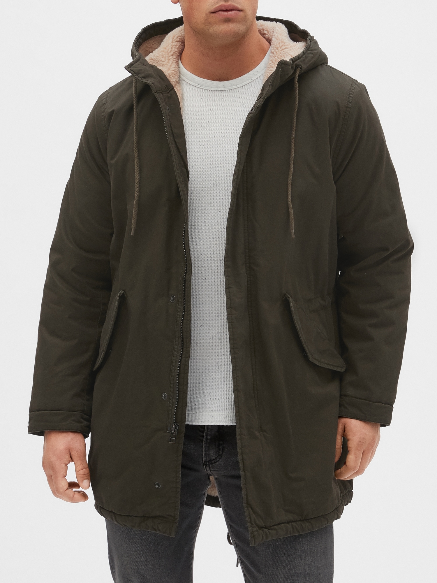 Sherpa-Lined Fishtail Parka | Gap Factory