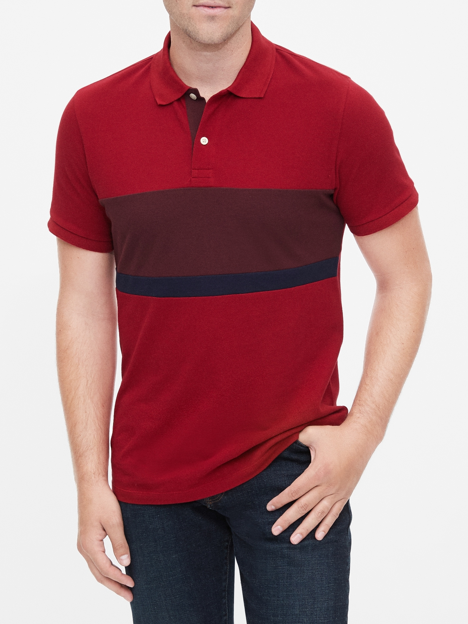 Colorblock Pique Polo Shirt | Gap Factory