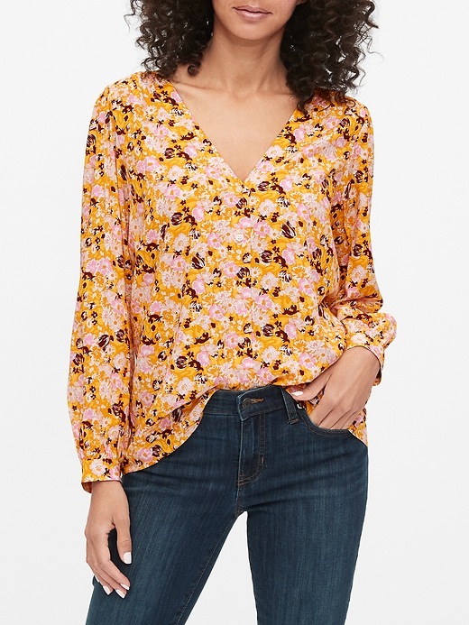 Button-Front Print Top | Gap Factory