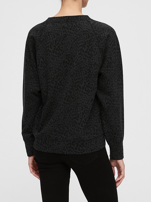 Leopard Print Logo Crewneck Sweatshirt | Gap Factory