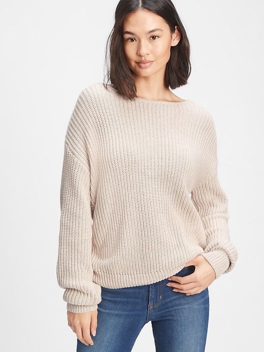 Ribbed Crossback Crewneck Sweater | Gap Factory