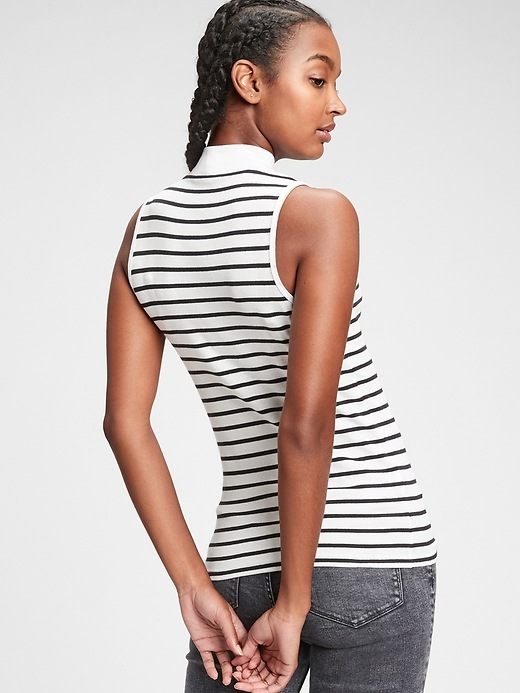 Sleeveless Ribbed Mockneck Top | Gap Factory