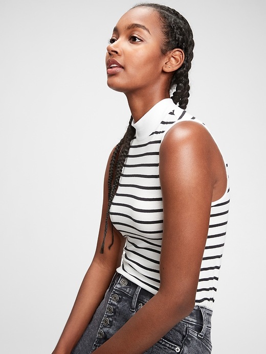 Sleeveless Ribbed Mockneck Top | Gap Factory
