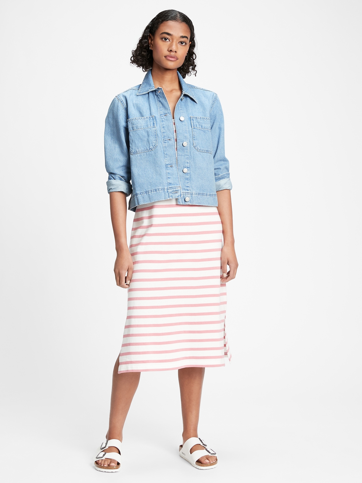 Cropped Denim Utility Jacket | Gap Factory